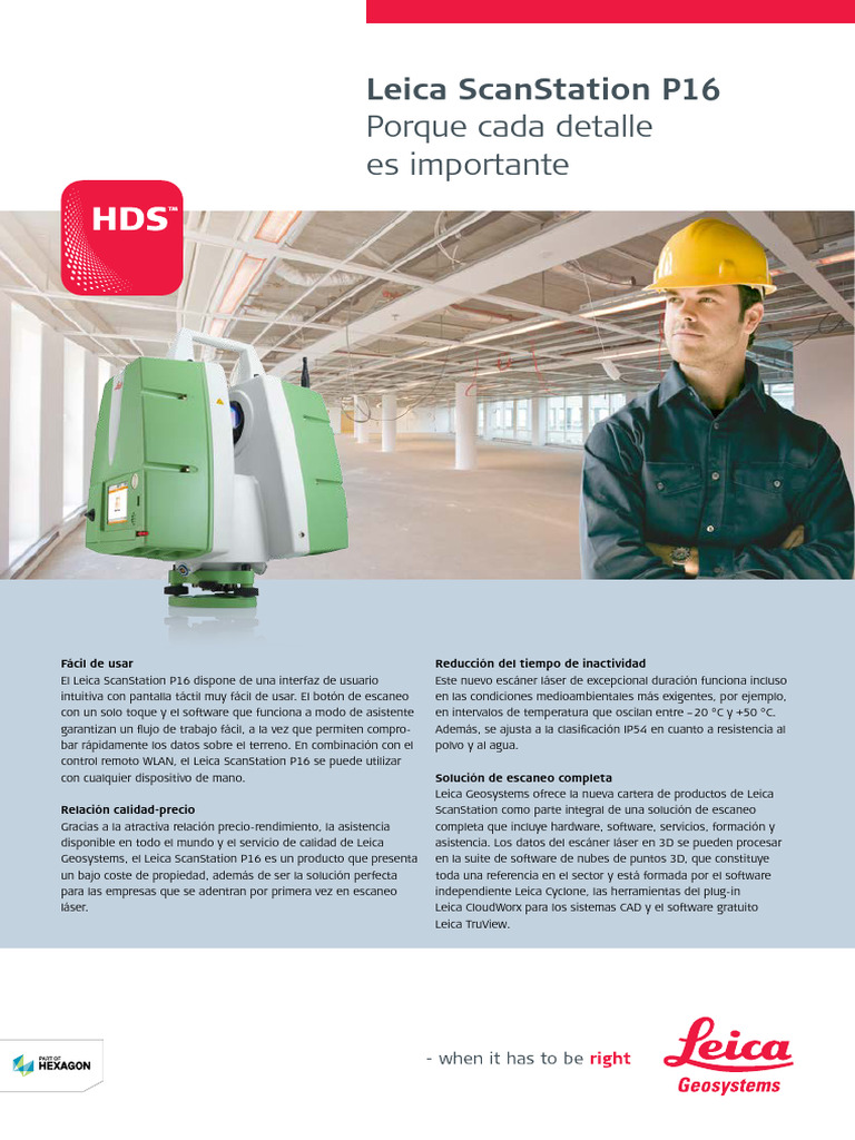 Leica ScanStation P16: Escáner Láser Intuitivo | PDF | Software