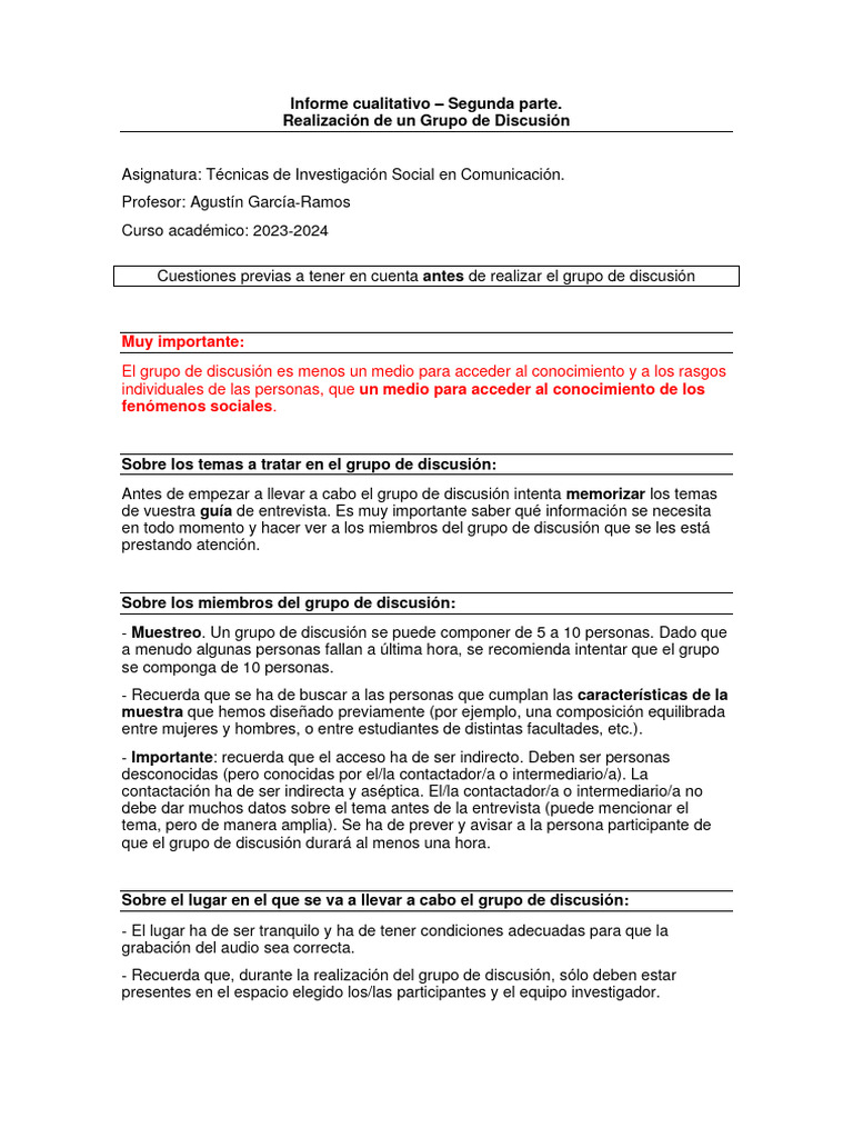 Guía para Grupos de Discusión Online | PDF