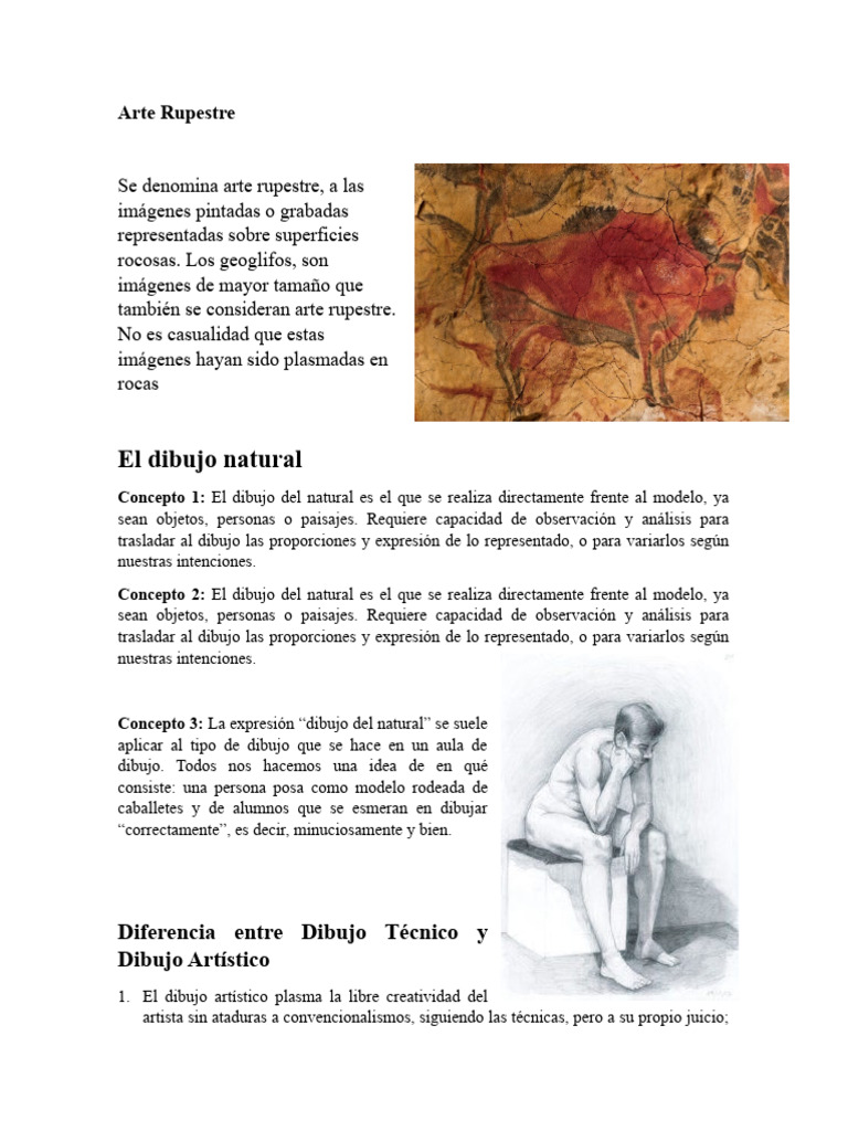 Arte Rupestre y Técnicas de Dibujo | PDF | Dibujo | Dibujo técnico