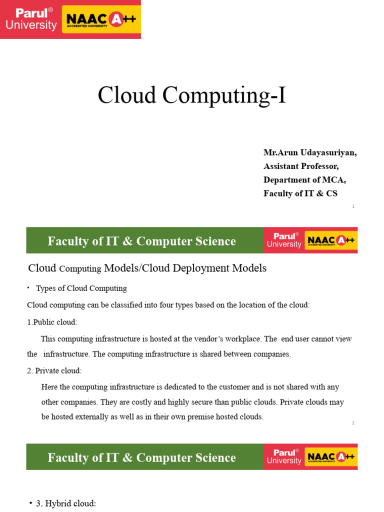 Cloud Computing I Unit II | PDF | Cloud Computing | Platform As A Service