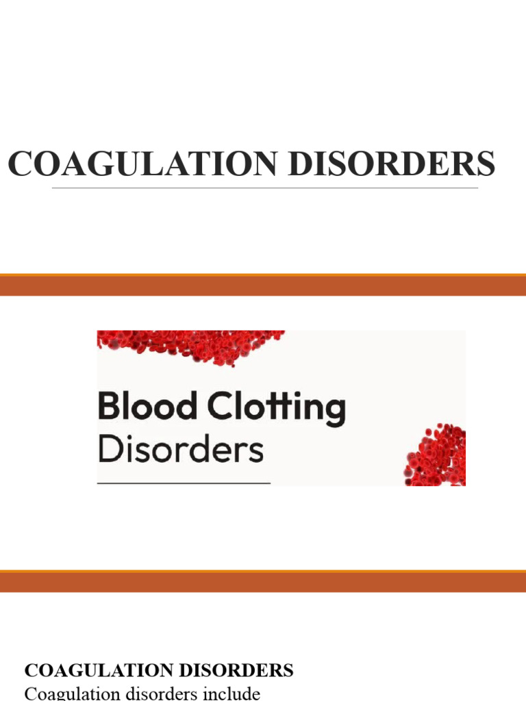 Coagulation Disorders | PDF | Coagulation | Thrombus