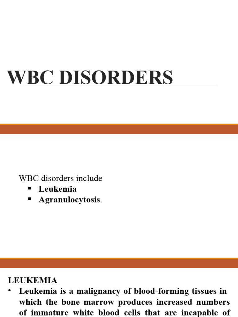 WBC Disorders | PDF | Leukemia | Hematopoietic Stem Cell Transplantation