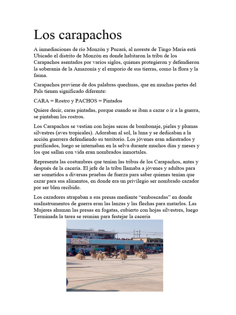 Costumbres y guerreros de los Carapachos | PDF