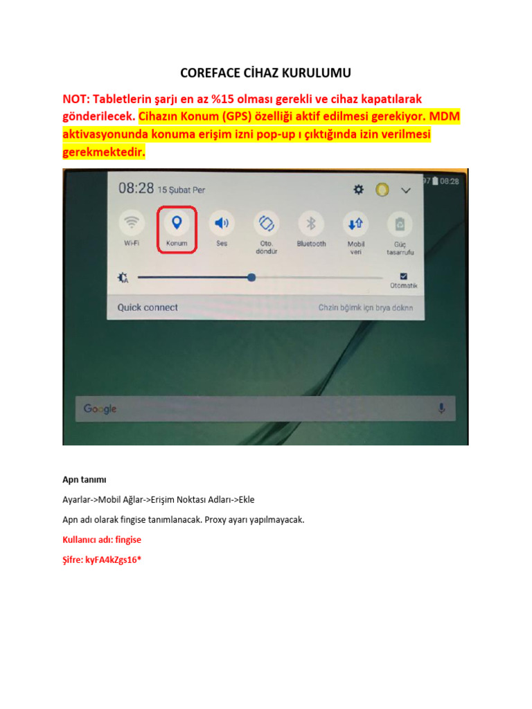 Akıllı Tablet Kurulum Dökumanı - V2.00-2 | PDF
