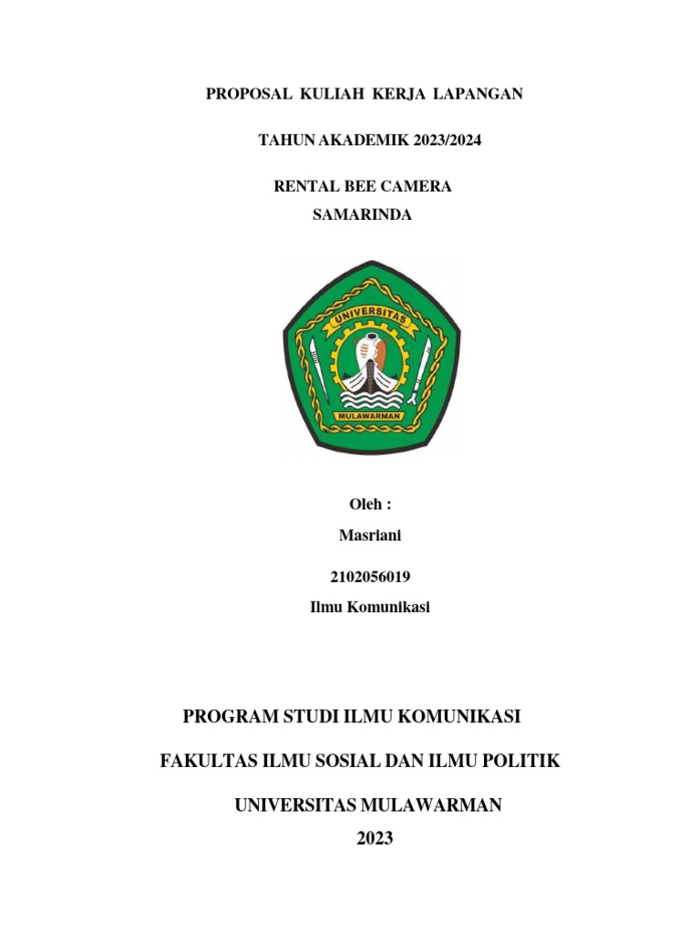 Proposal Kuliah Kerja Lapangan Masriani-1 | PDF | Karier & Perkembangan