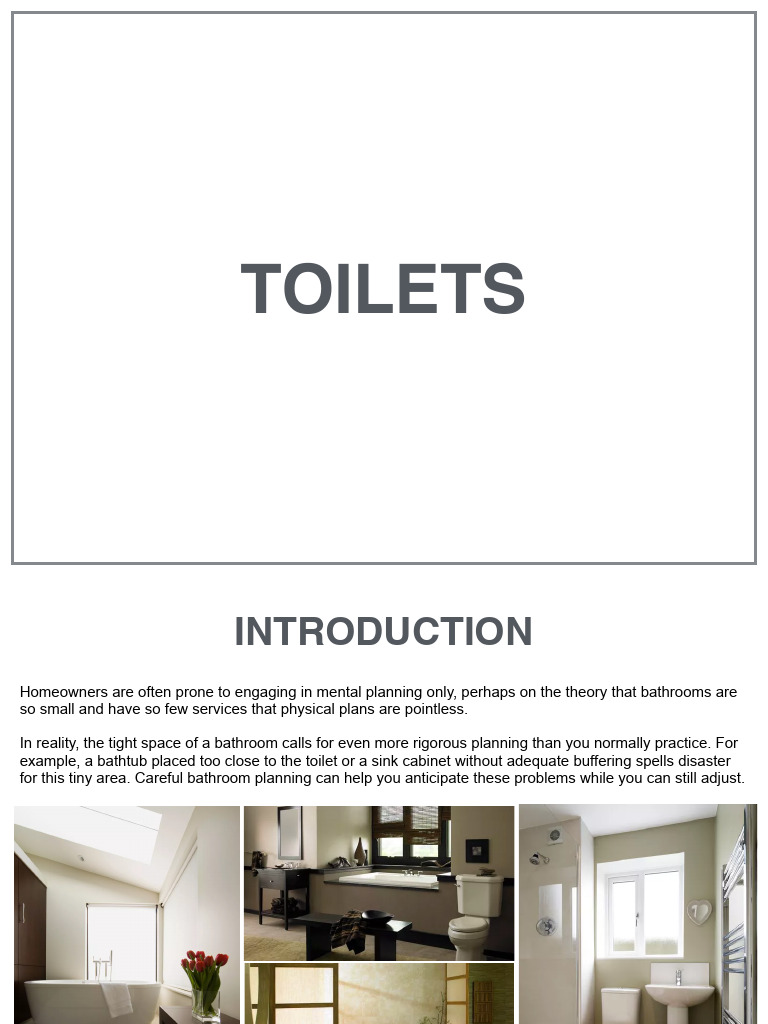 Toilets | PDF | Bathroom | Shower