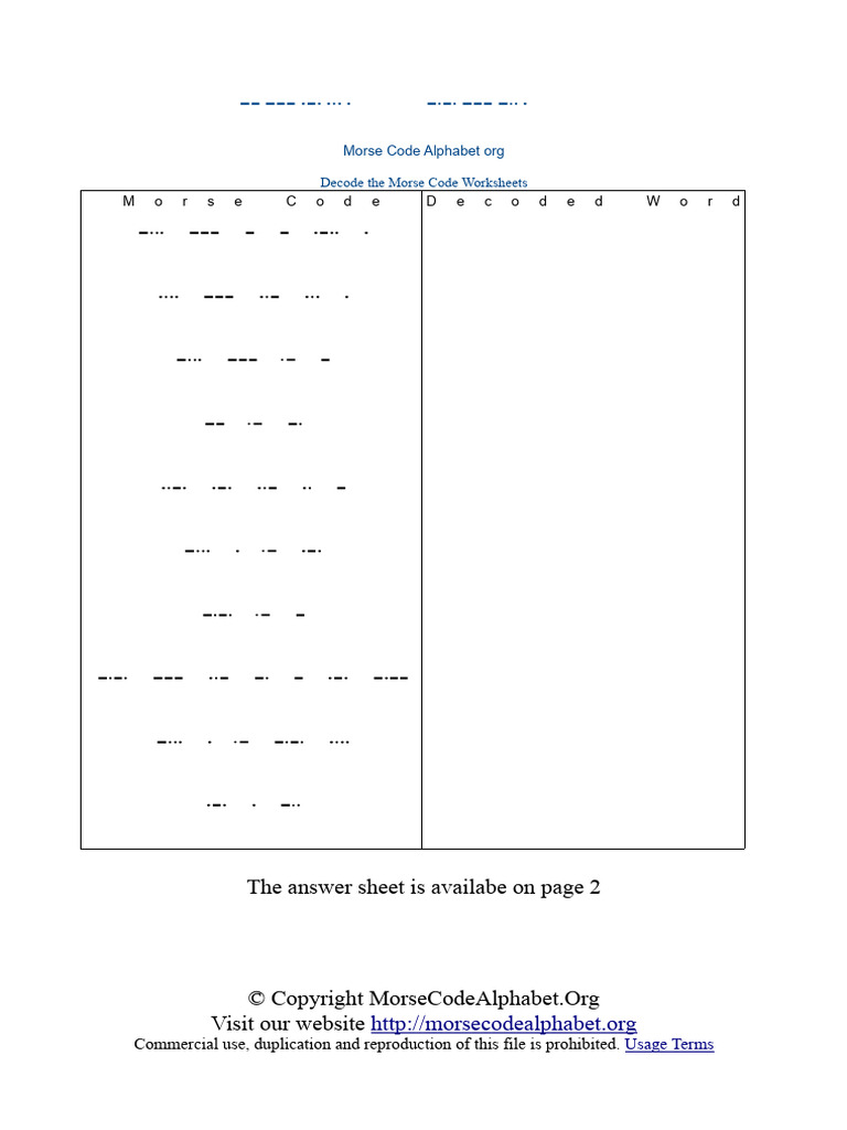 Morse Code Quiz | PDF