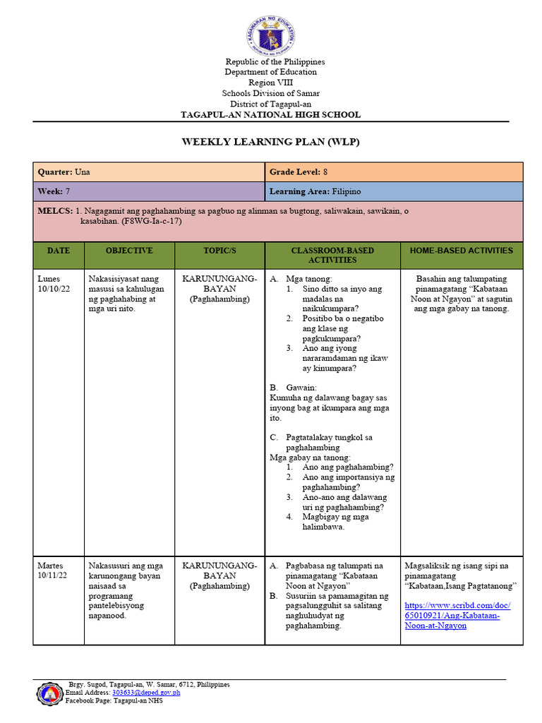 Filipino 8-Q1-W7 | PDF