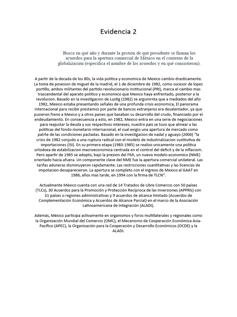 Ev2 Historia | PDF | México | Comercio