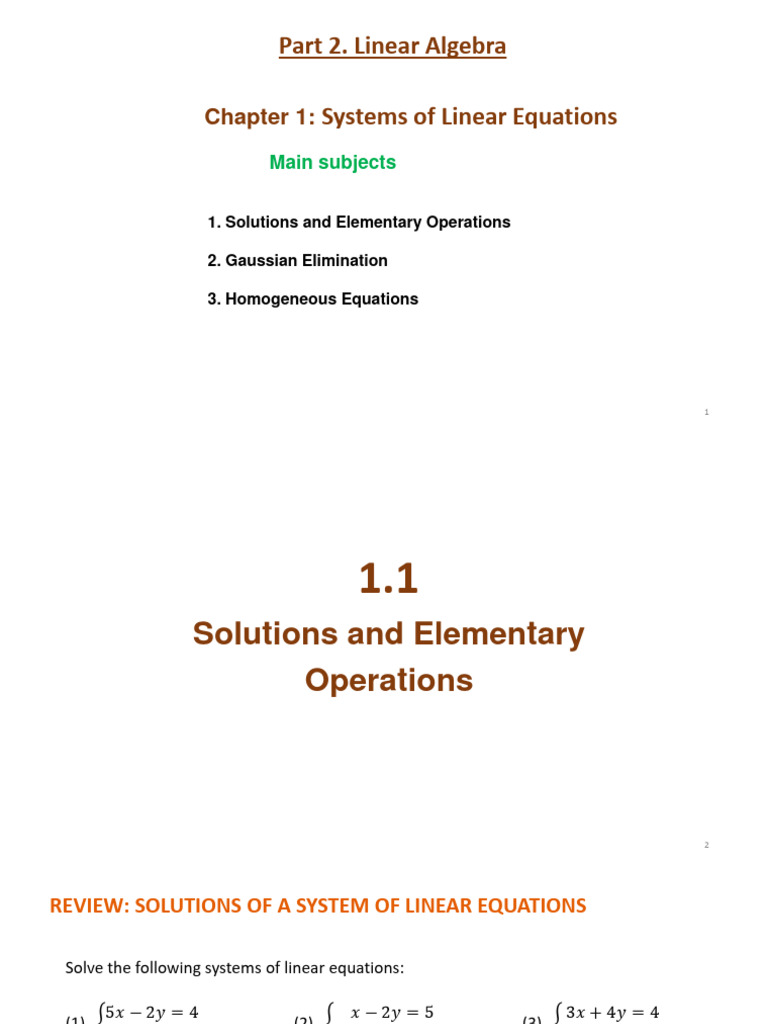 Chap1,2 - Linear Equations, Matri | PDF | Matrix (Mathematics) | System ...