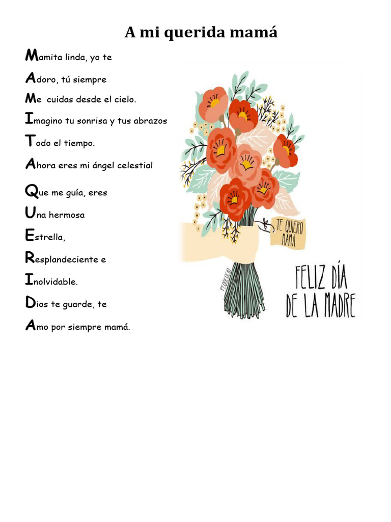 Acróstico para Mamá Celestial | PDF