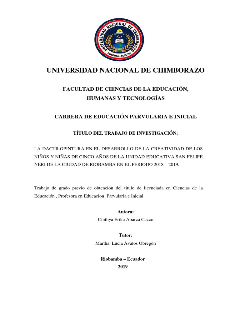 Unach Fceht Pi E.parv 2019 000009 | PDF | Creatividad | Pinturas