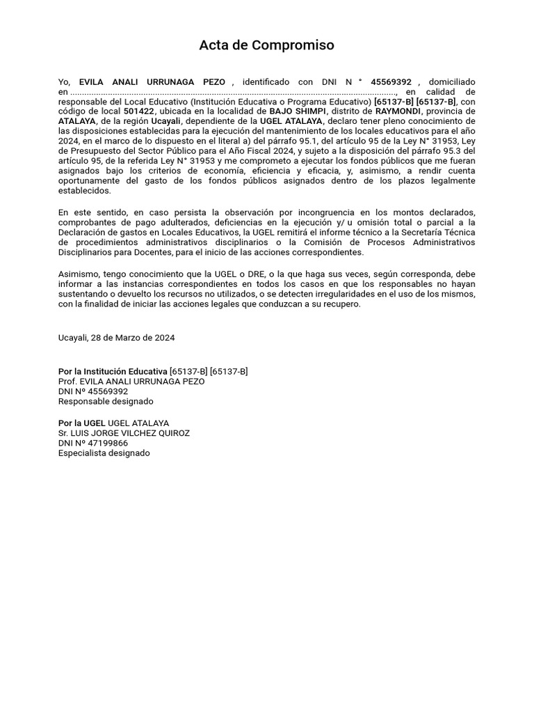 Acta-Compromiso-2024-1 MTO REGULAR | PDF