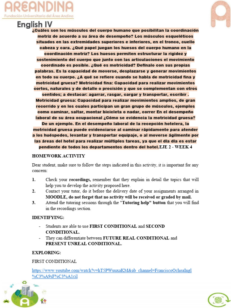 English 4 - EJE 2 - Week 4 | PDF | Aprendizaje | Sistema nervioso