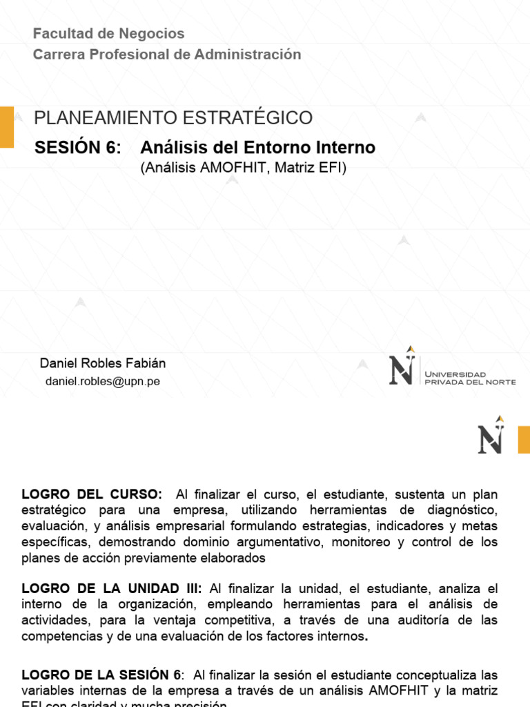 Clase 6 Analisis Del Entorno Interno AMOFHIT EFI | PDF | Business ...