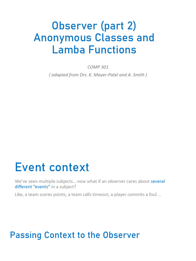 U12p2 Anonymous Classes Pds | PDF | Functional Programming | Class ...