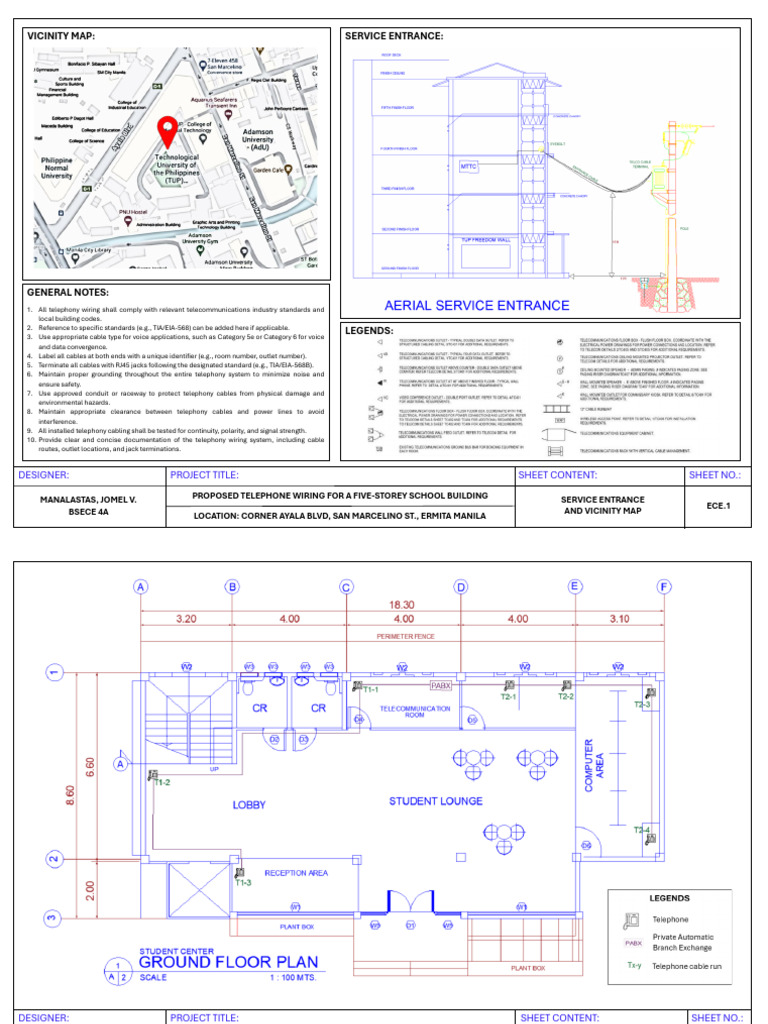 Manalastas, Jomel - Telephone LayoutPlotting | PDF | Electrical Wiring ...