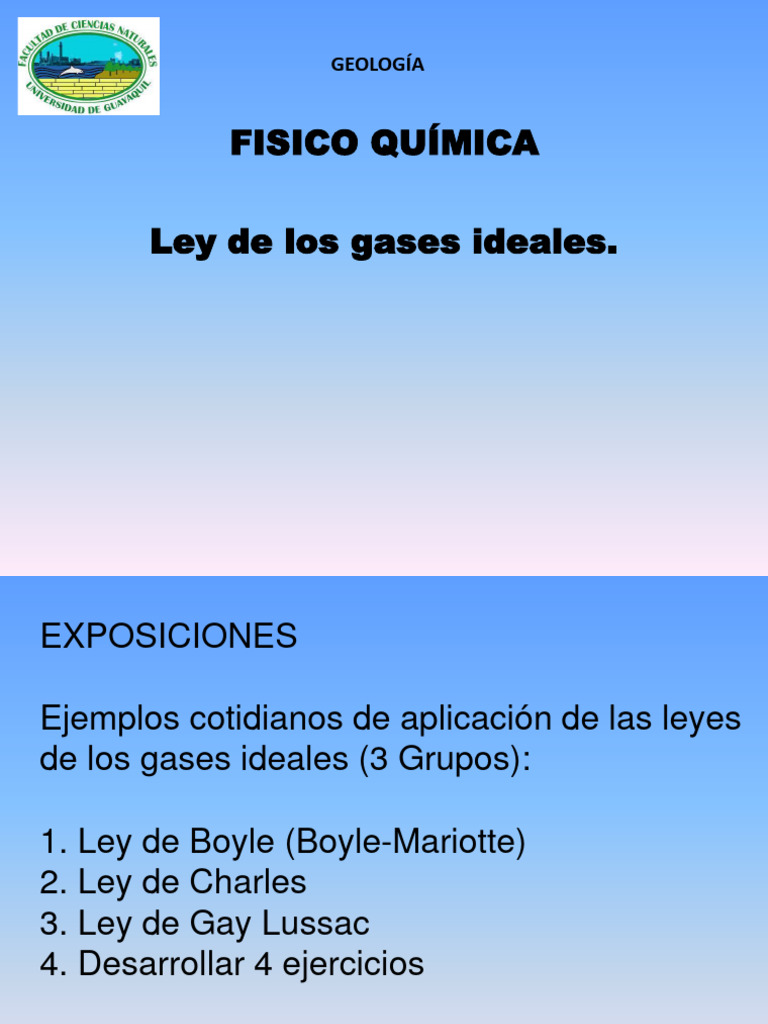 Leyes de Gases Ideales Ejercicios 5-1-2021 | PDF | Métodos y materiales de enseñanza | Ciencia y ...