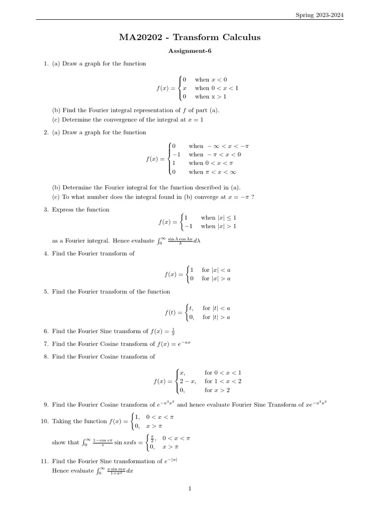 TC Asgn6 | PDF | Fourier Series | Mathematical Concepts