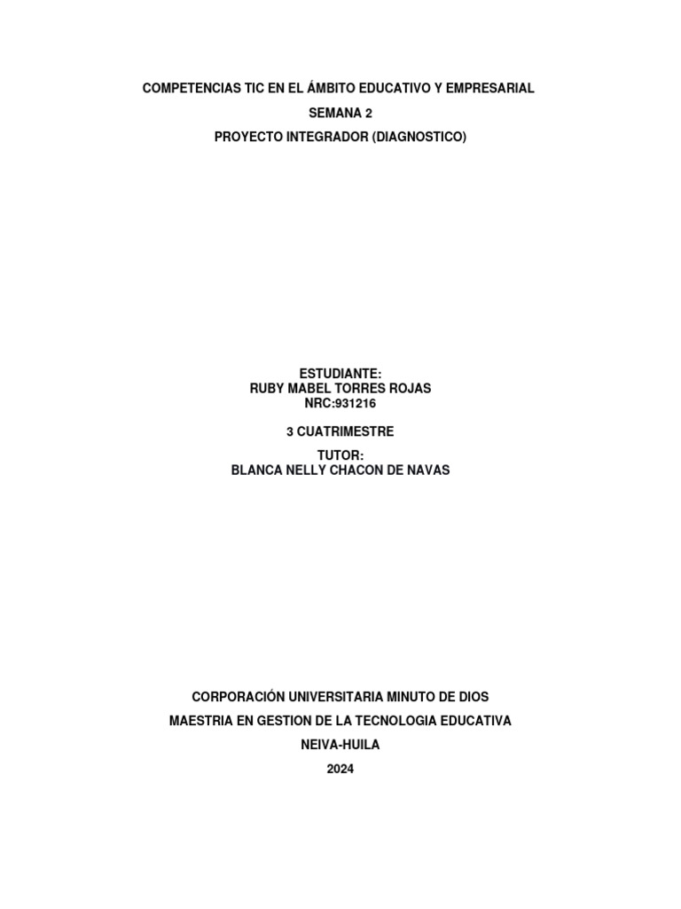 COMPETENCIAS TIC SEMANA 2 DIAGNOSTICO PROYECTO INTEGRADOR - Compressed - Compressed-Comprimido ...