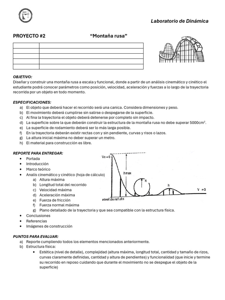Diseño de Montaña Rusa a Escala | PDF | Métodos y materiales de ...