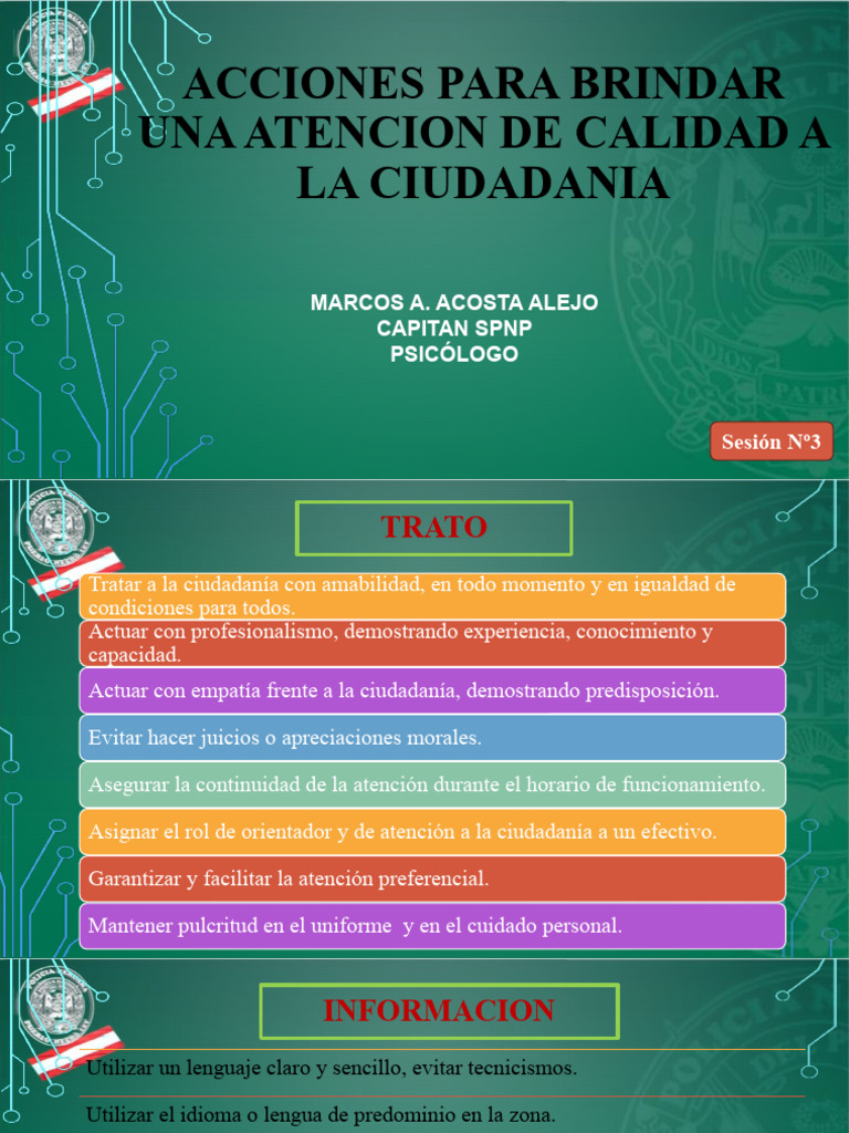 Acciones Para Brindar Una Atencion de Calidad a La Ciudadania Sesion Nº ...