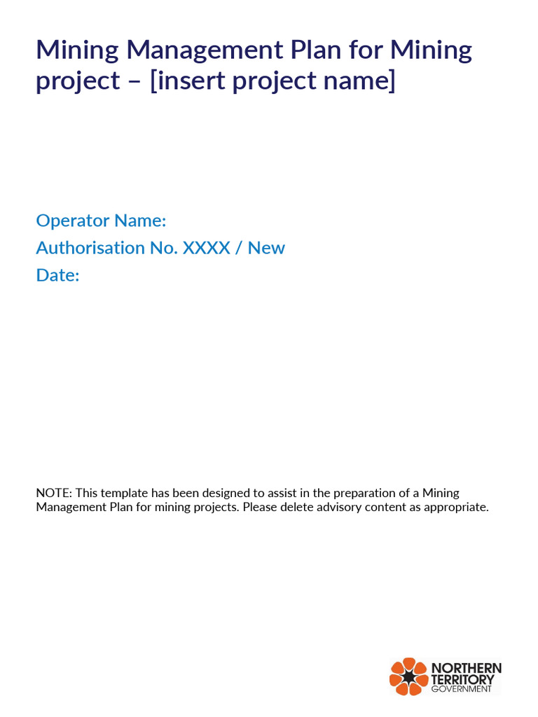 Template Preparation MMP Mining Projects | PDF | Mining | Dam