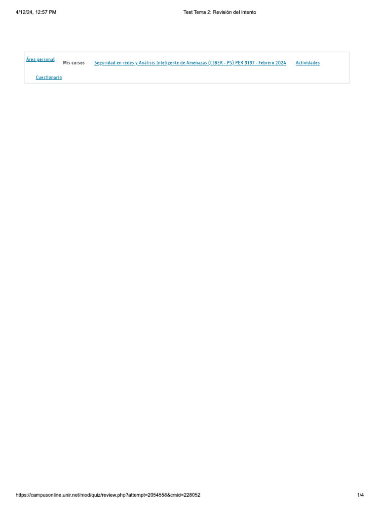 Test Tema 2 Seg y Redes | PDF