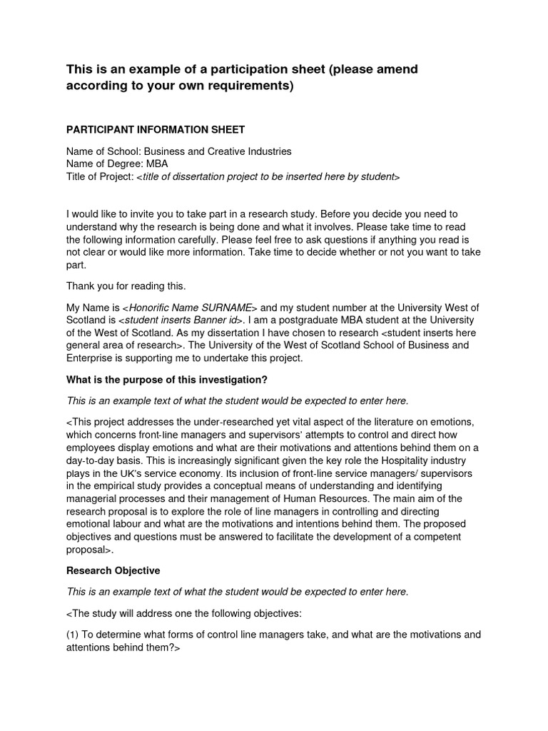 Participant Information Sheet | Download Free PDF | Privacy