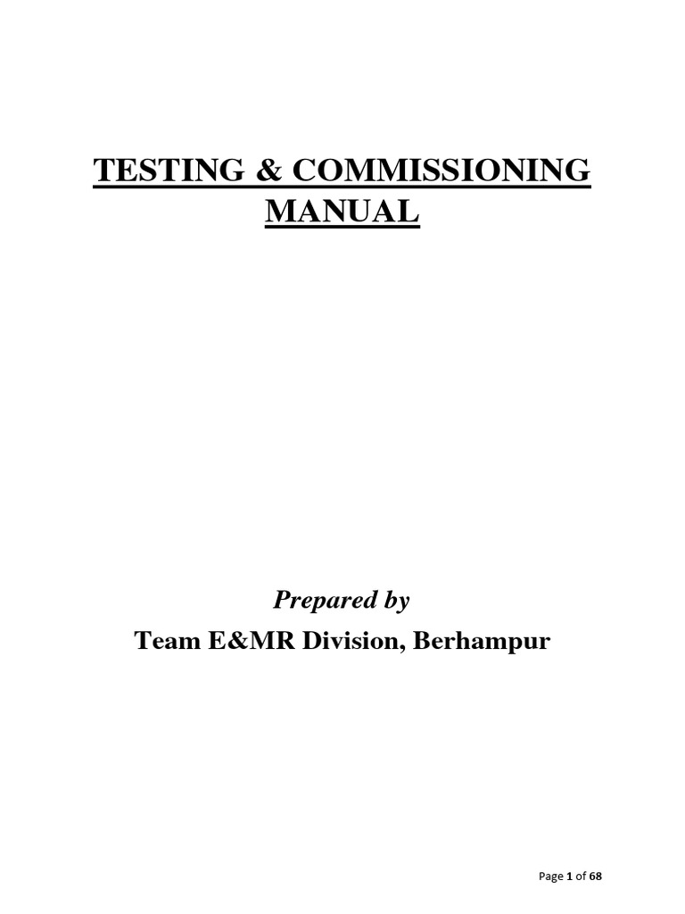 Testing and Commissioning Manual-Final | PDF | Transformer | Insulator ...