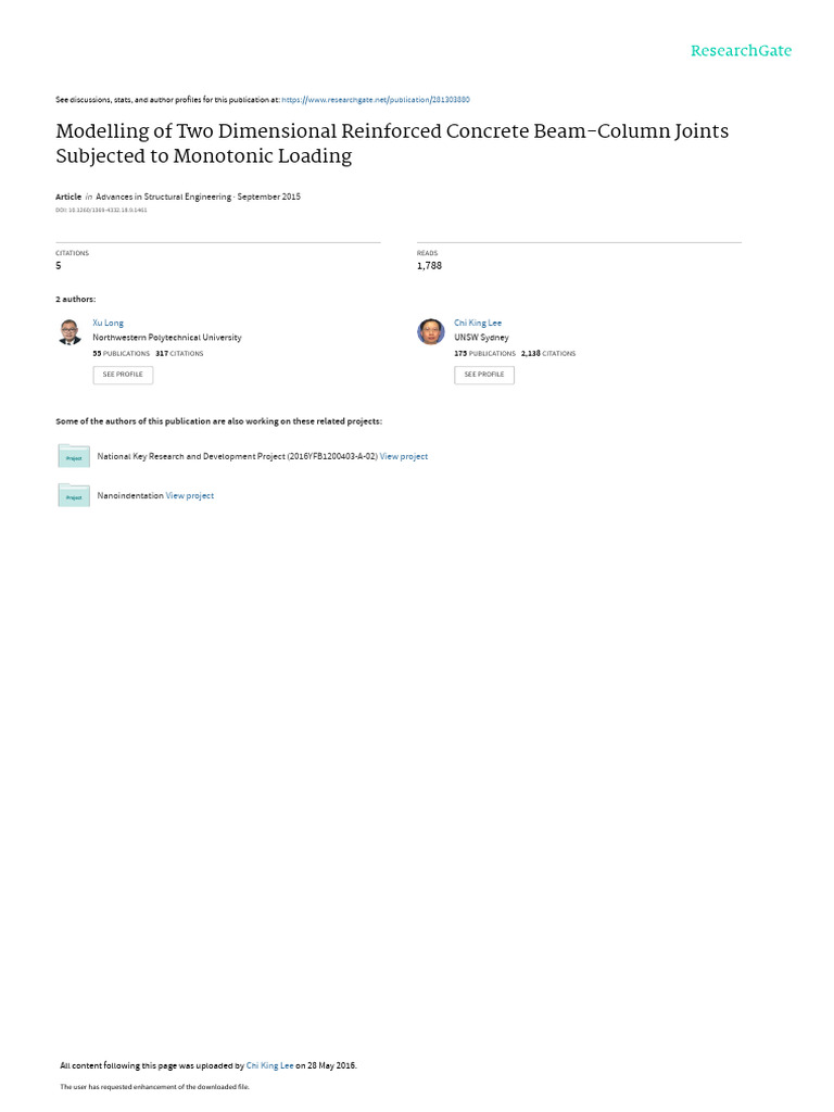 Long and Lee - Modelling of Two Dimensional Reinforced Concrete Beam ... Long and Lee - Modelling of Two Dimensional Reinforced Concrete Beam ...