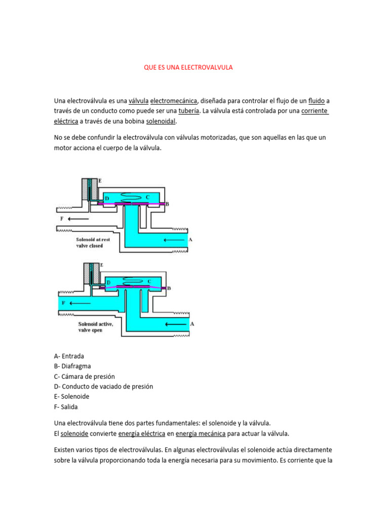 Que Es Una Electrovalvula | PDF | Ingeniería mecánica | Ingeniería Química
