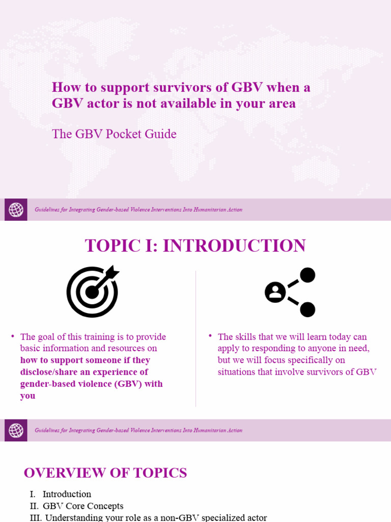 GBV Pocket Guide Training PPT Formatted | PDF | Violence Against Women | Domestic Violence