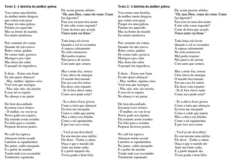 02 A História Da Mulher Gulosa 12 Cópias Pdf