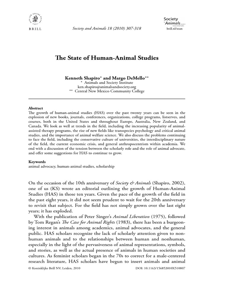 The State Of Human Animal Studies Download Free Pdf Science