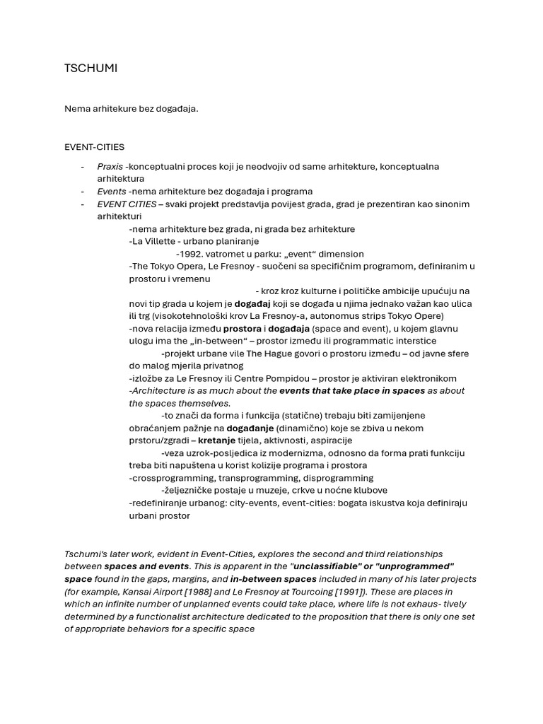 TSCHUMI - Event Cities | PDF