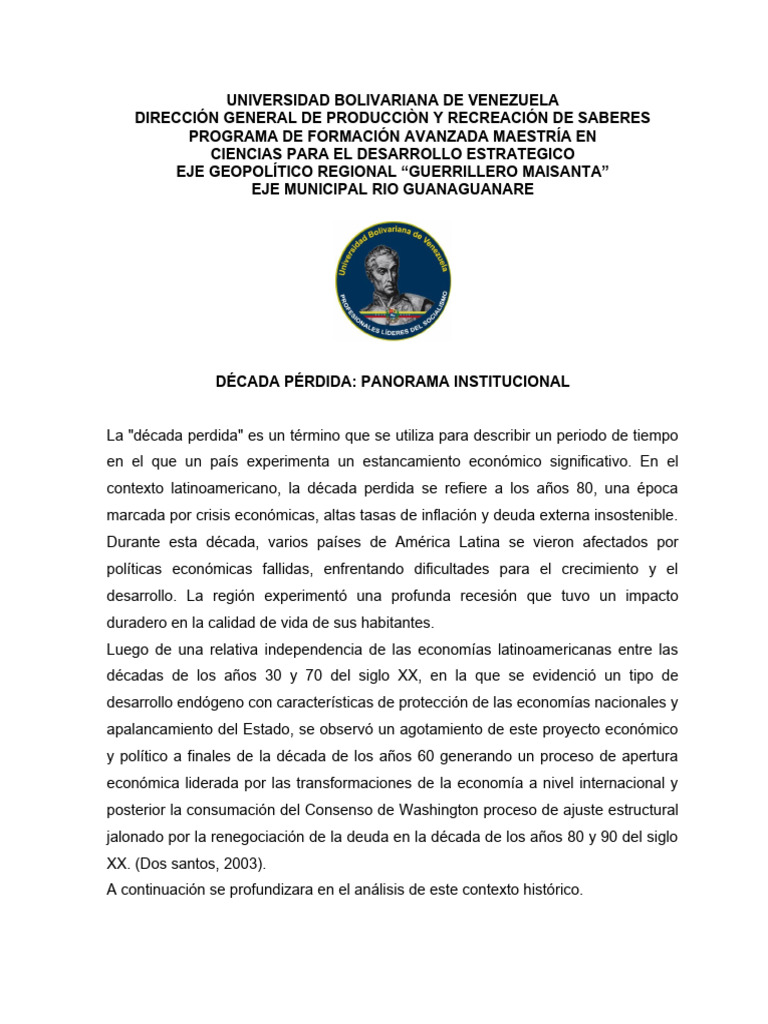 Década Perdida: Crisis Económica LATAM | PDF | Desarrollo sostenible ...