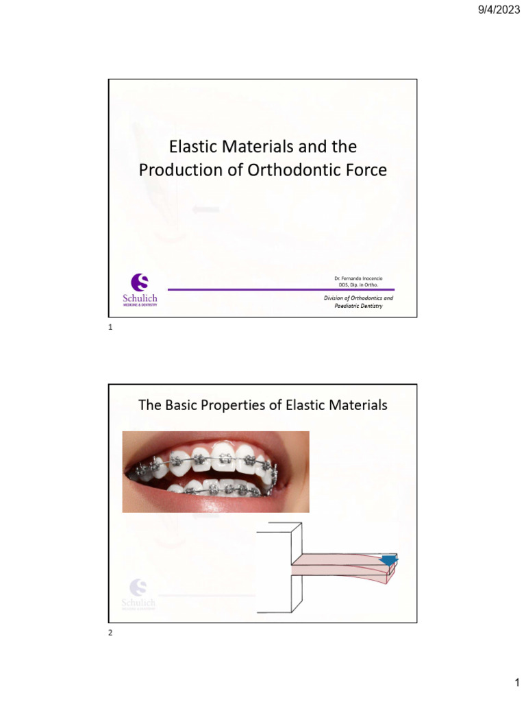 Elastic Materials and Orthodontic Force | PDF | Deformation ...