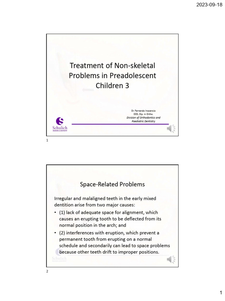 Non-Skeletal Problems Lecture 3 | PDF | Tooth | Mouth
