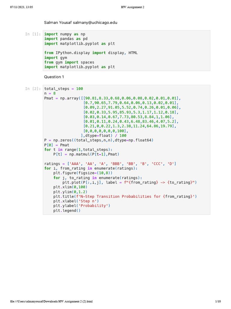 Reinforcement Learning - Assignment 2 | PDF | Bond Credit Rating ...