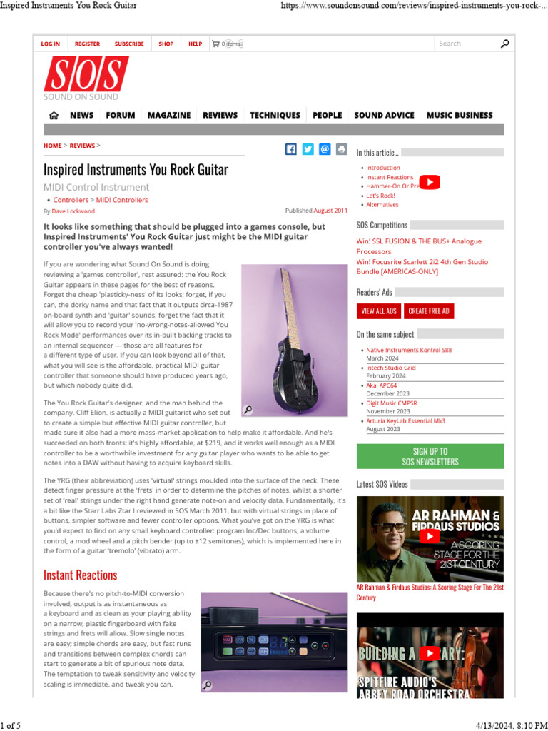 Inspired Instruments You Rock Guitar | PDF | Guitars | String Instruments