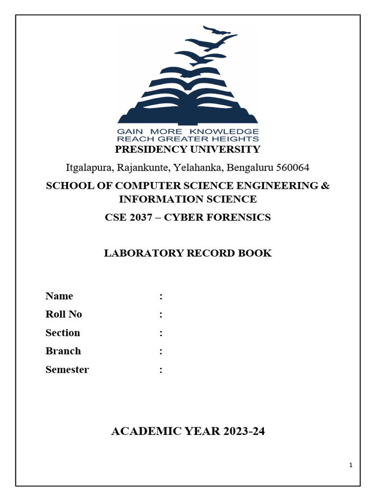 Cyber Forensics Lab Record | PDF | Computer Forensics | Digital Forensics