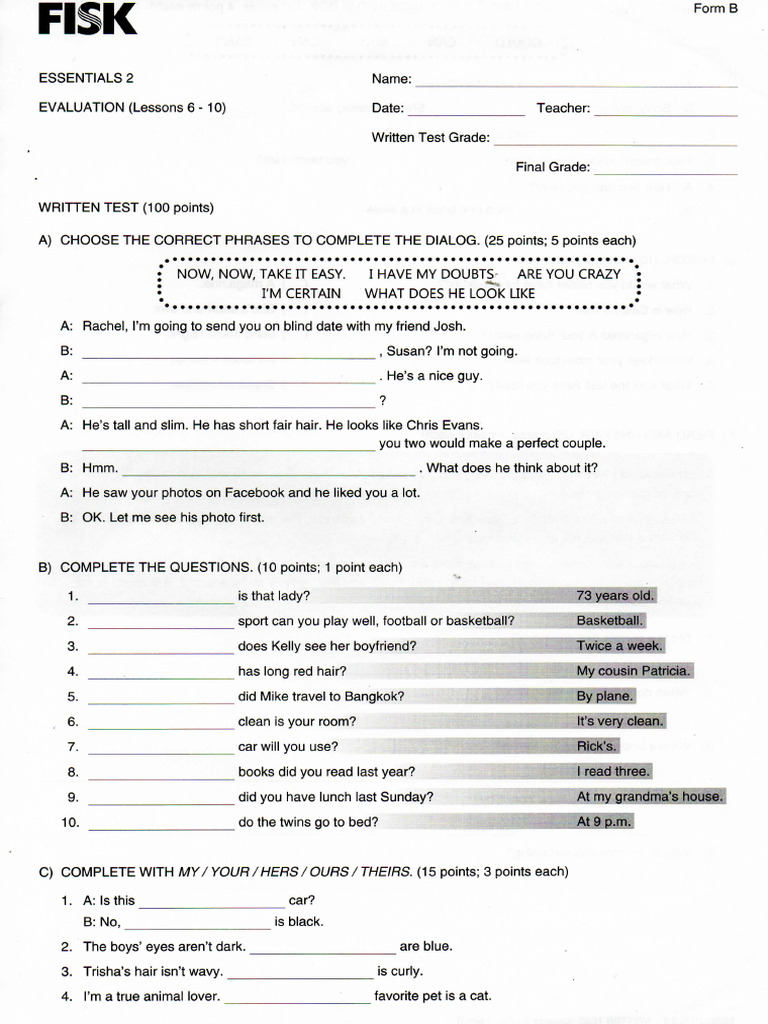 ESSENTIALS 2 (6 -10) - B | PDF