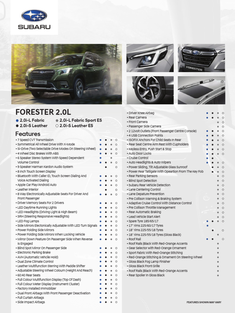 Subaru Forester Flyer | PDF | Automotive Technologies | Off Road Vehicles