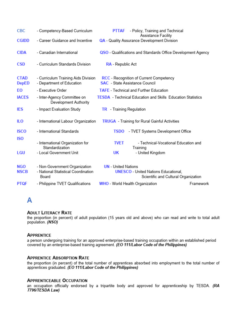 ACRONYMS | PDF | Audit | Employment