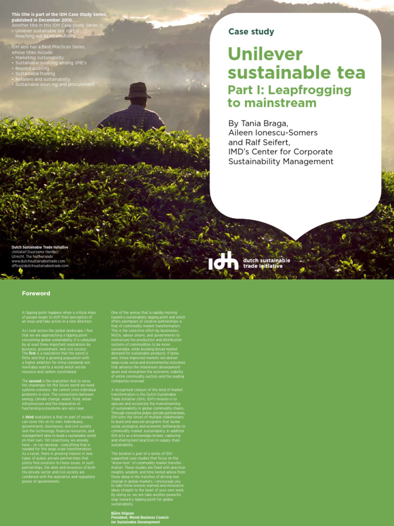 Unilever Sustainable Tea Part I | PDF | Sustainability | Tea