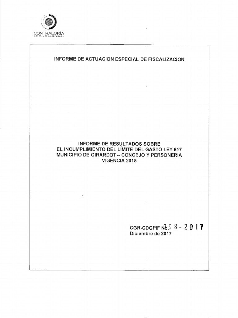 Informe Final Ace 098 2017 Girardot PDF | PDF