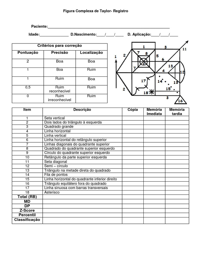 Folha de Registro - Figura Complexa de Taylor | PDF