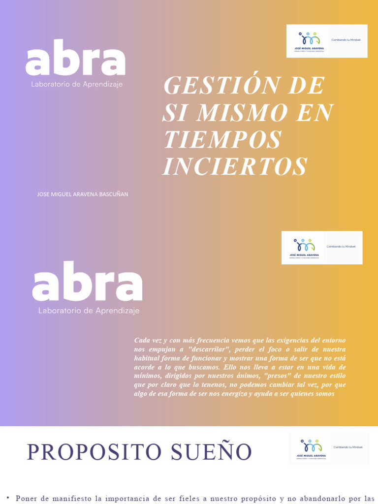 Presentacion Gestion de Si Mismo Abra | PDF | Liderazgo | Sicología