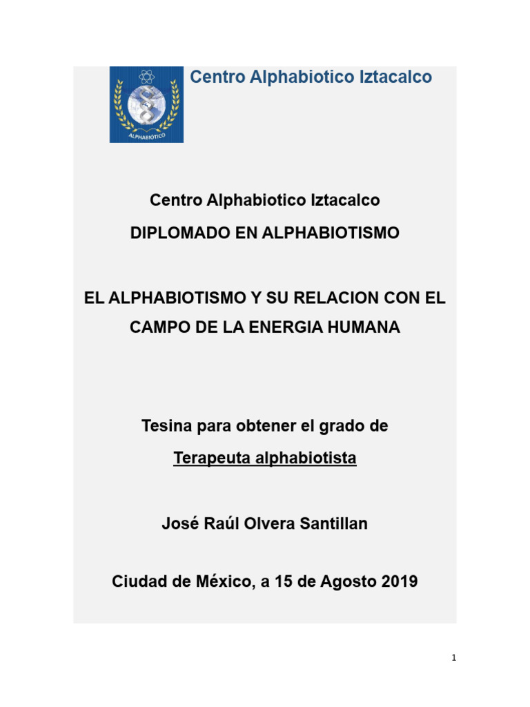 El Alphabiotismo y Su Relacion Con El Campo de La Energia Humana | PDF ...